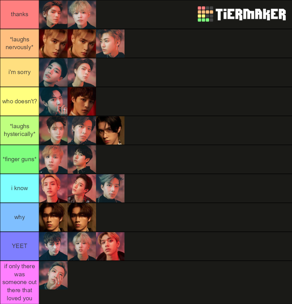 nct i love you alignment chart Tier List (Community Rankings) - TierMaker