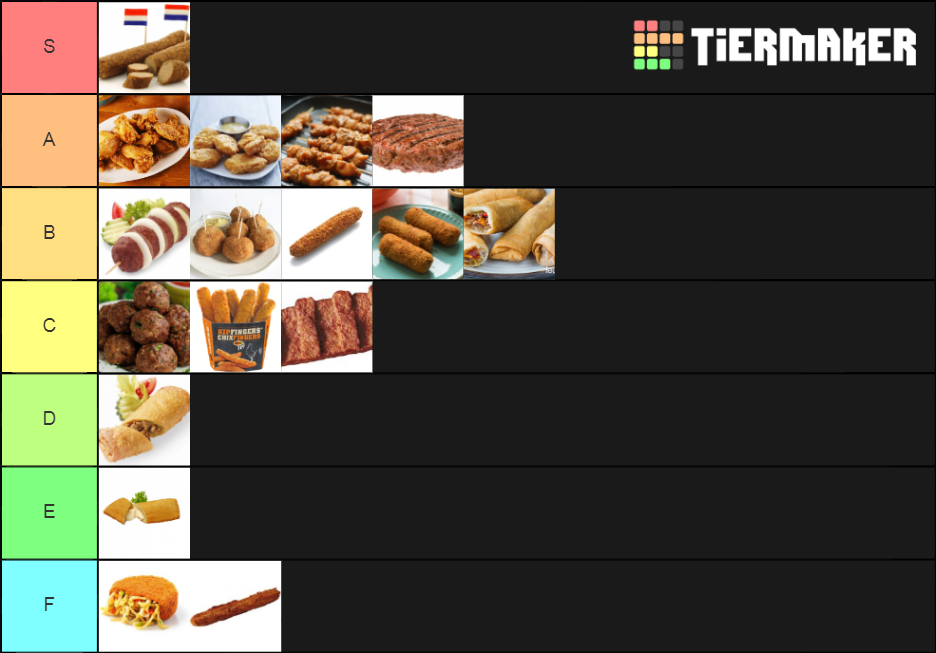 Nederlandse Friettent Snacks Tier List (Community Rankings) - TierMaker