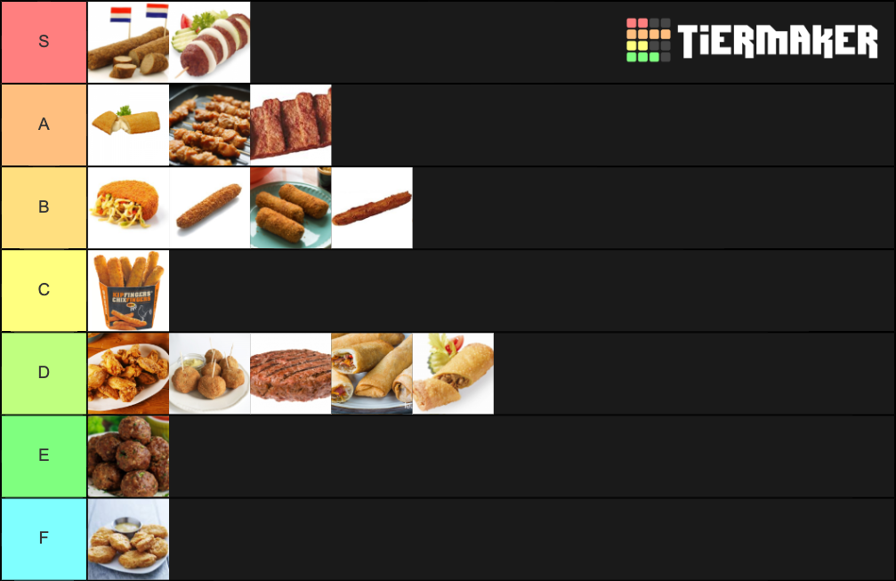 Nederlandse Friettent Snacks Tier List (Community Rankings) - TierMaker
