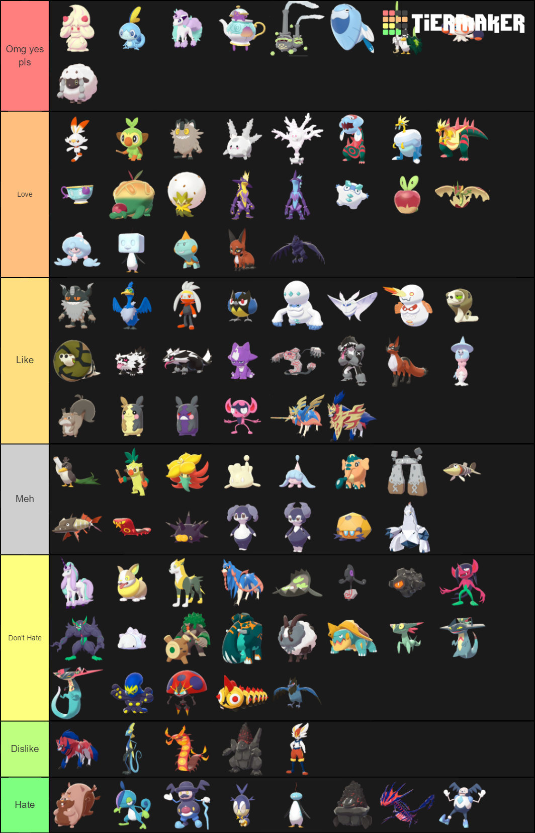 New Galar PokÃ©mon Tier List (Community Rankings) - TierMaker