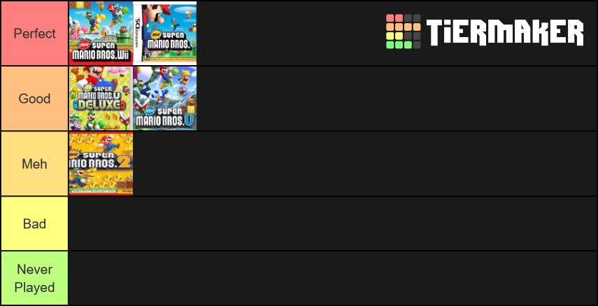 New Super Mario Bros. Games Tier List (Community Rankings) - TierMaker