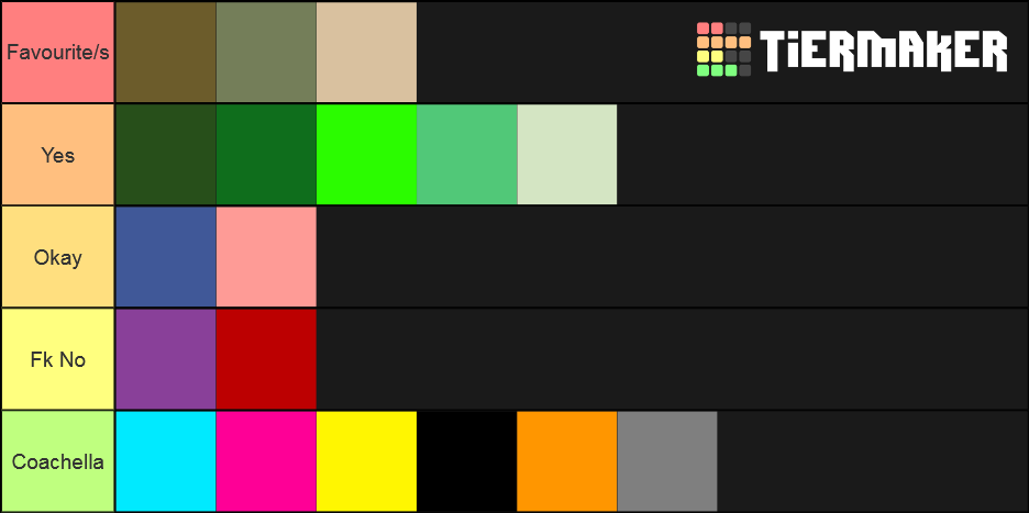 NFR Vinyl Colour Preferences Tier List (Community Rankings) - TierMaker
