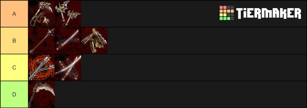 Ninja Gaiden 2 - Survival Weapons Difficulty Tier List (Community Rankings) - TierMaker