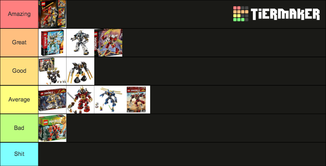 Ninjago Ninja Mechs Tier List (Community Rankings) - TierMaker