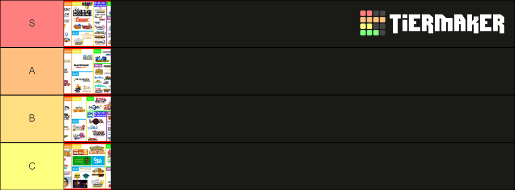 NIntendo years Tier List (Community Rankings) - TierMaker