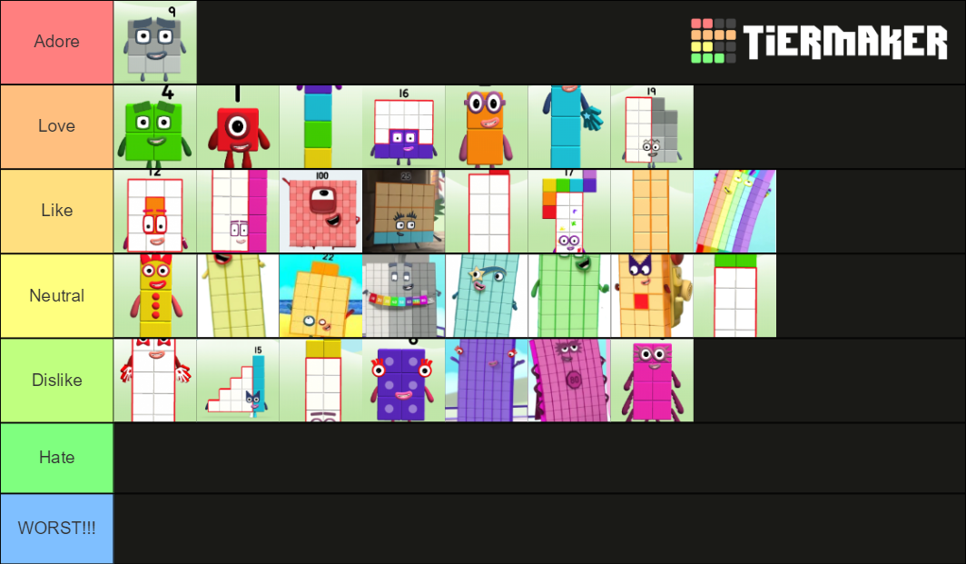 Numberblocks 0-100 Tier List (Community Rankings) - TierMaker