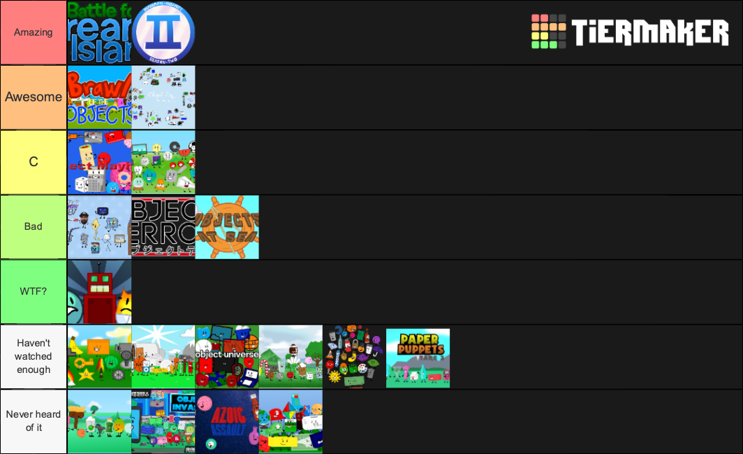 Obiect Show Tier List (Community Rankings) - TierMaker