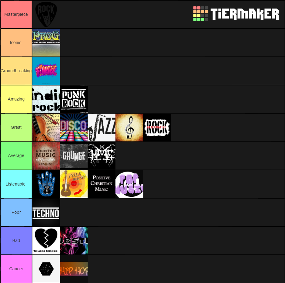 Music Genres Tier List (Community Rankings) - TierMaker