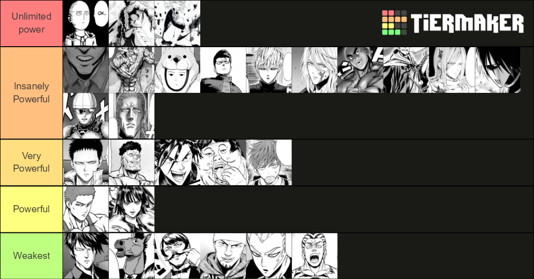 One punch man heroes Tier List (Community Rankings) - TierMaker