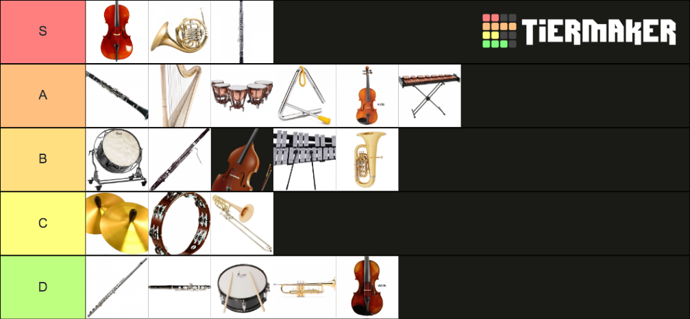Orchestral Musical Instruments Tier List (Community Rankings) - TierMaker