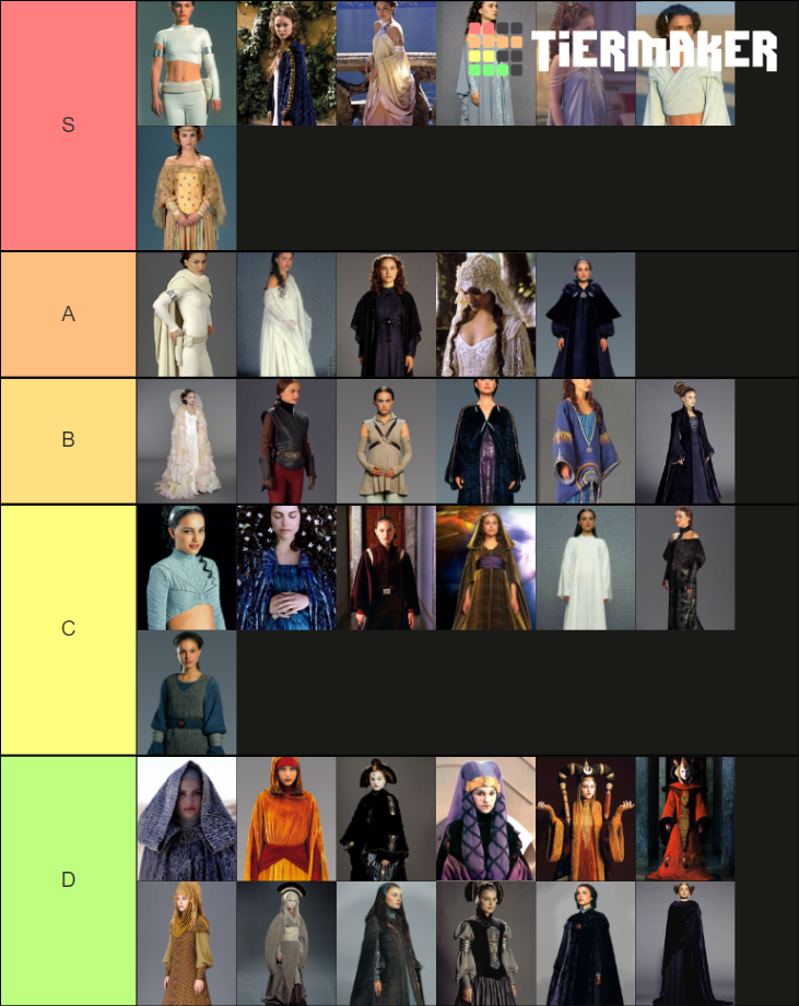 Padme outfits tier Tier List (Community Rankings) - TierMaker