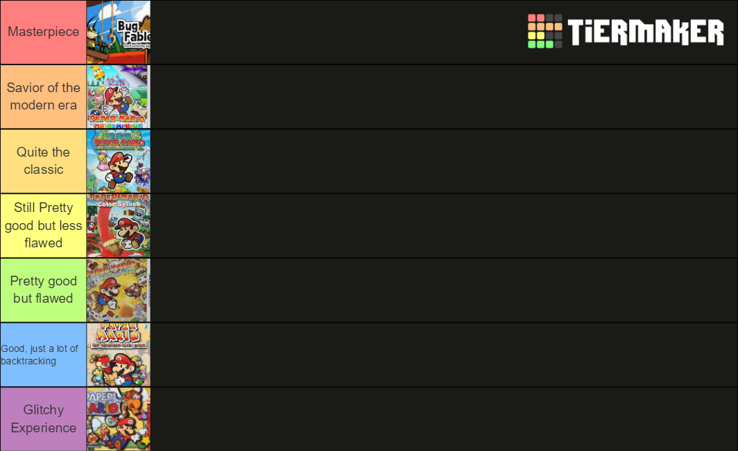 Paper Mario Game Rating Tier List (Community Rankings) - TierMaker