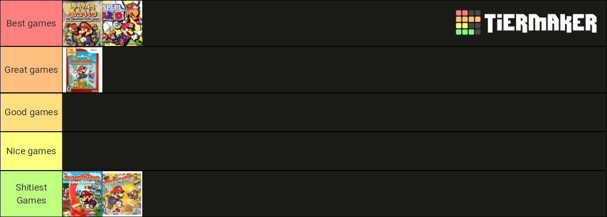 Paper Mario games Tier List (Community Rankings) - TierMaker