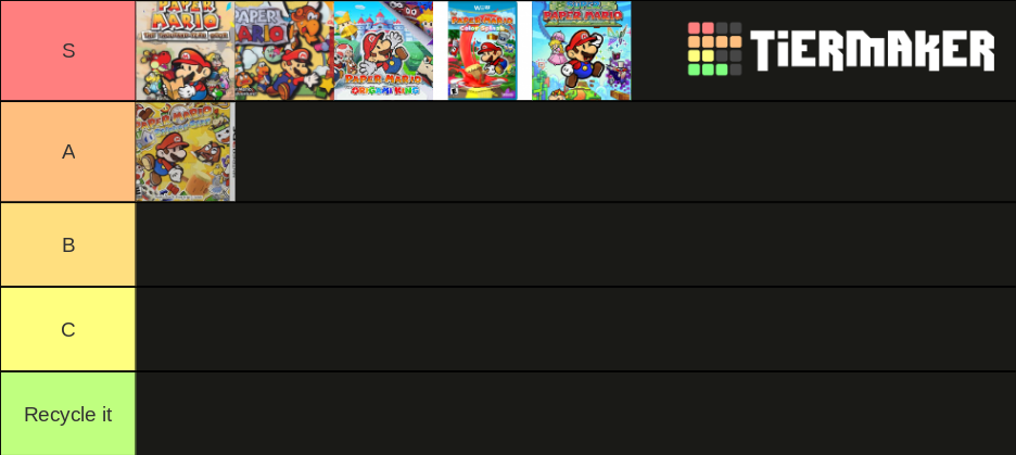 Paper Mario Games (TOK included) Tier List (Community Rankings) - TierMaker