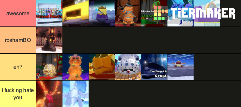 Paper Mario Origami King Bosses Tier List (Community Rankings) - TierMaker
