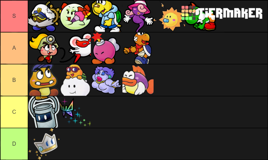 Paper Mario Partners Tier List (Community Rankings) - TierMaker