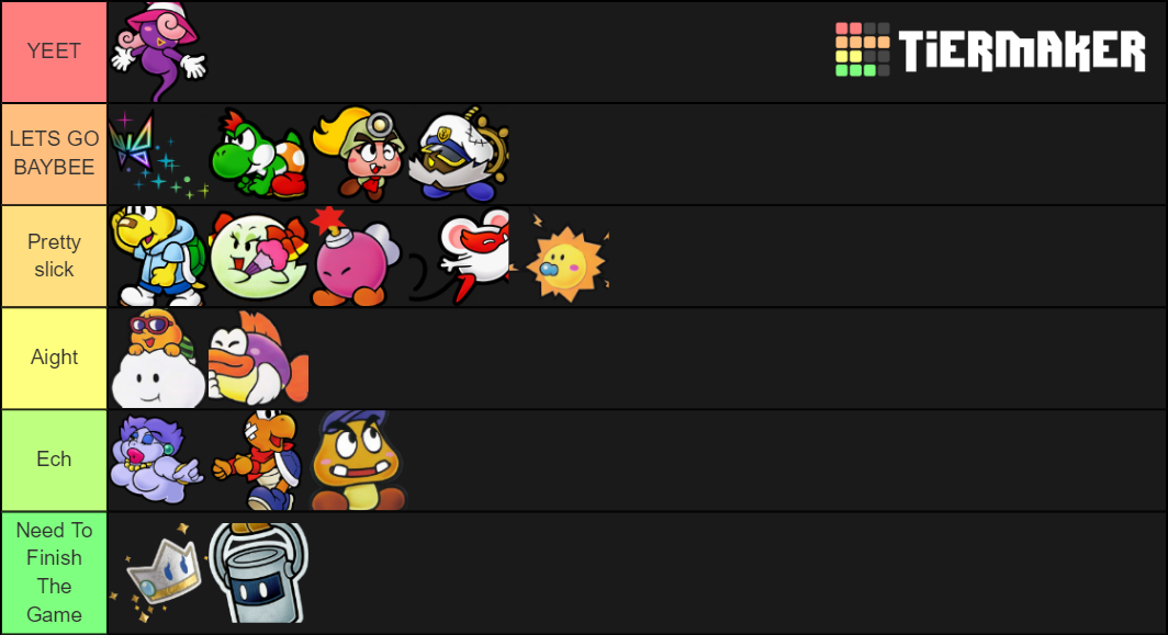 Paper Mario Partners Tier List (Community Rankings) - TierMaker