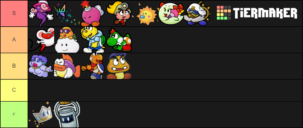 Paper Mario Partners Tier List (Community Rankings) - TierMaker