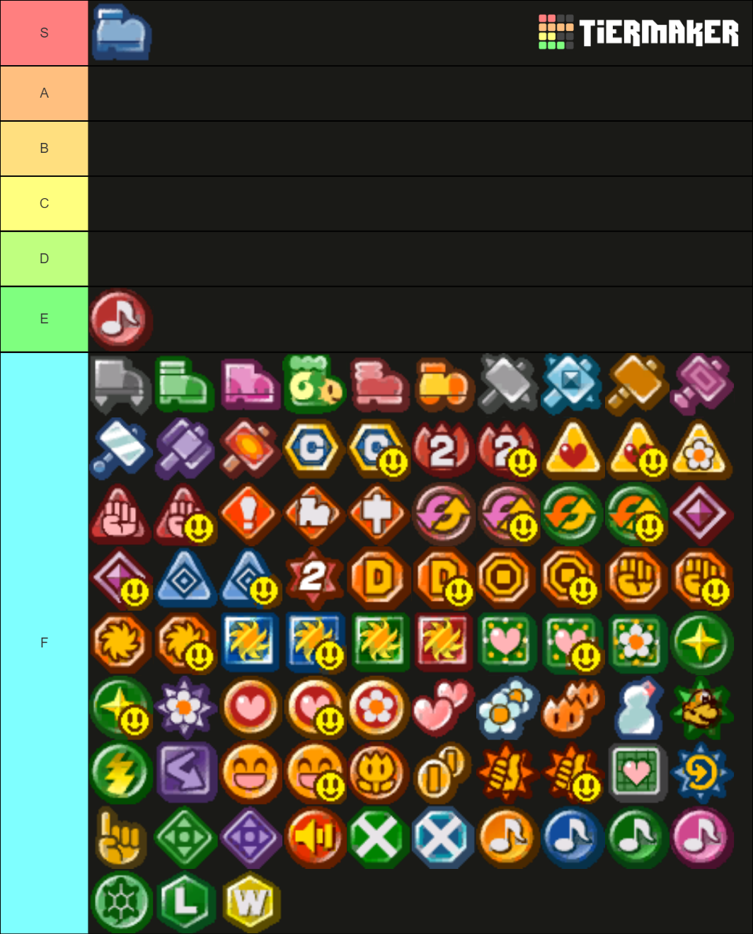 Paper Mario TTYD Badges Tier List (Community Rankings) - TierMaker
