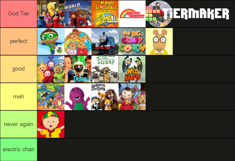 pbs kids Tier List (Community Rankings) - TierMaker