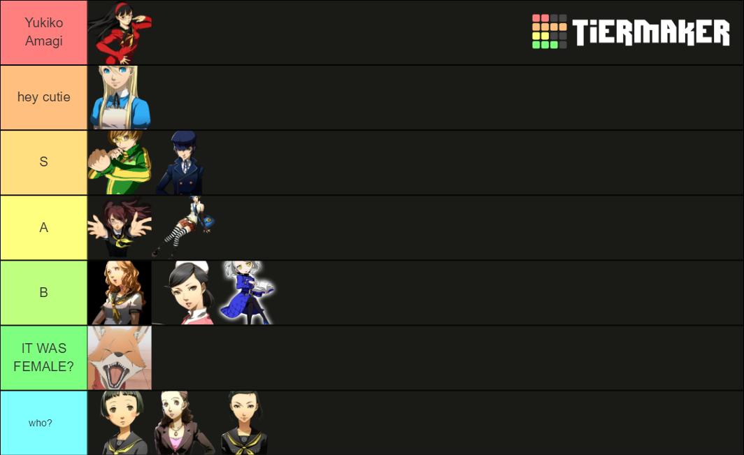 Persona 4 Best Girl Tier List (Community Rankings) - TierMaker