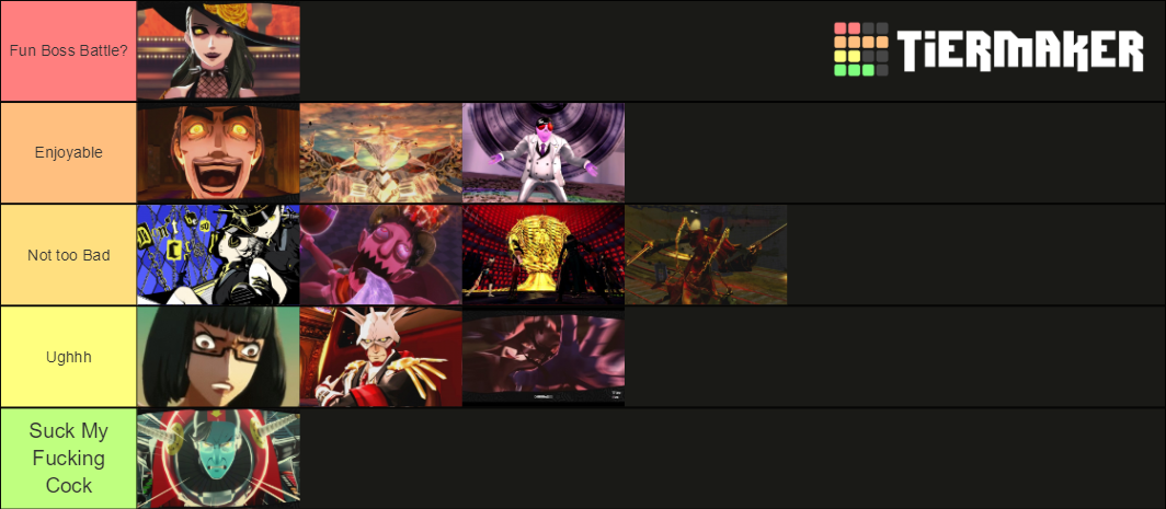 Persona 5 Bosses Tier List (Community Rankings) - TierMaker
