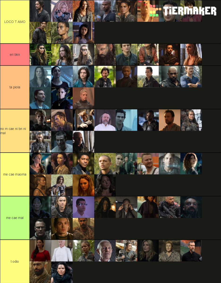 Personajes de The 100 Tier List (Community Rankings) - TierMaker