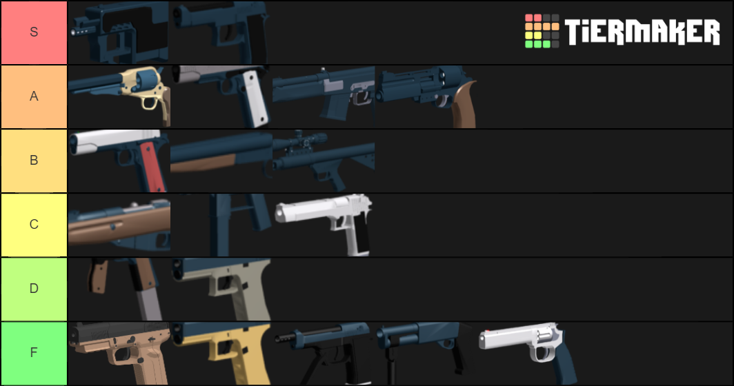 Phantom Forces sidearm Tier List (Community Rankings) - TierMaker