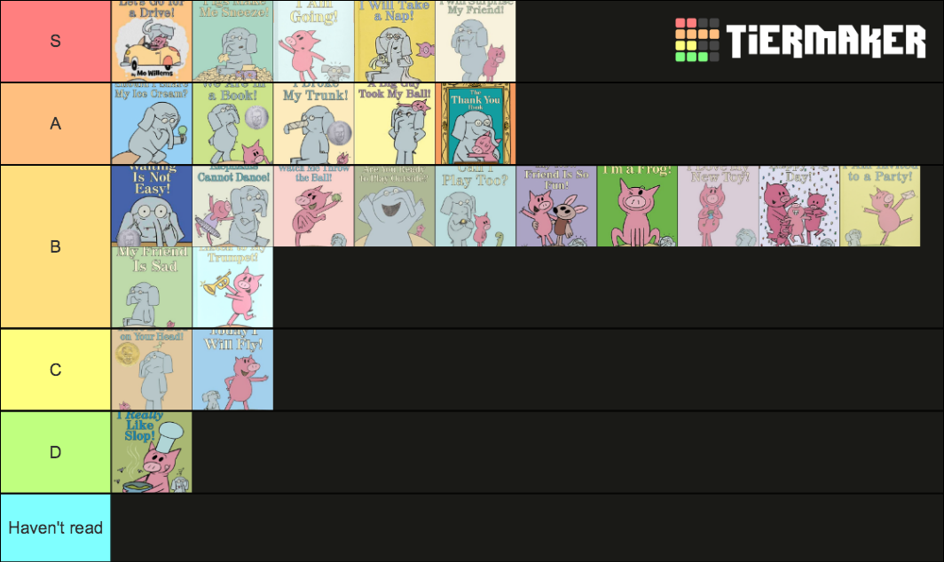 Piggie And Gerald Books Tier List (Community Rankings) - TierMaker