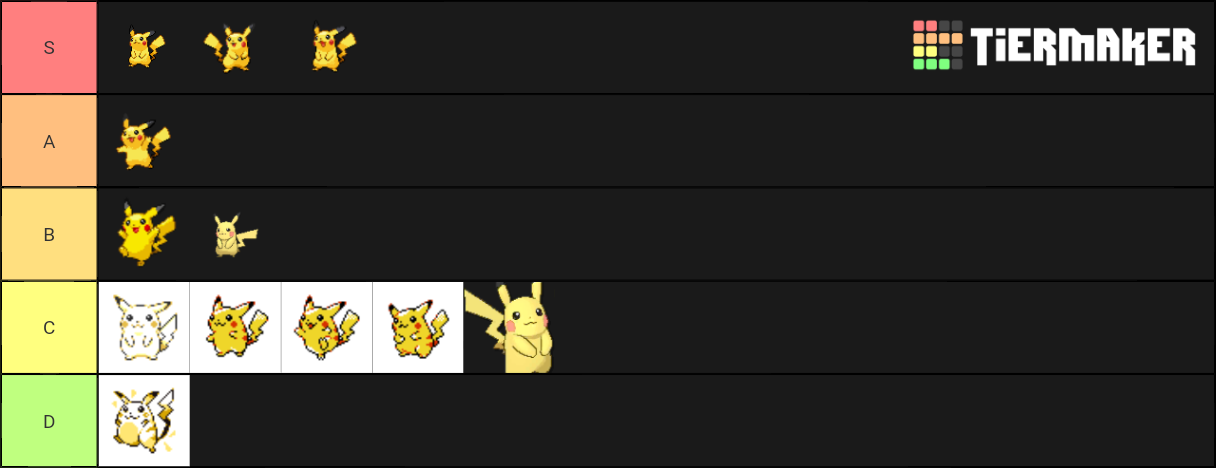 pikachu Tier List (Community Rankings) - TierMaker