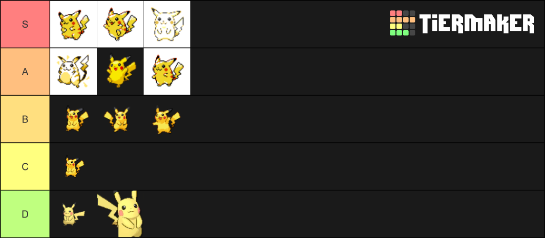 pikachu Tier List (Community Rankings) - TierMaker