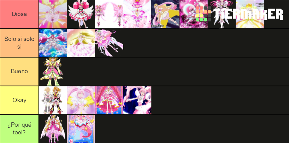 Pink precure movie forms Tier List (Community Rankings) - TierMaker