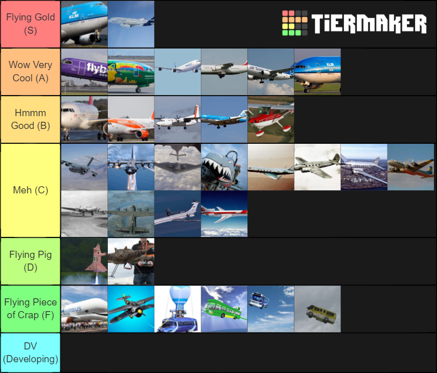 Plane Tier List (Community Rankings) - TierMaker