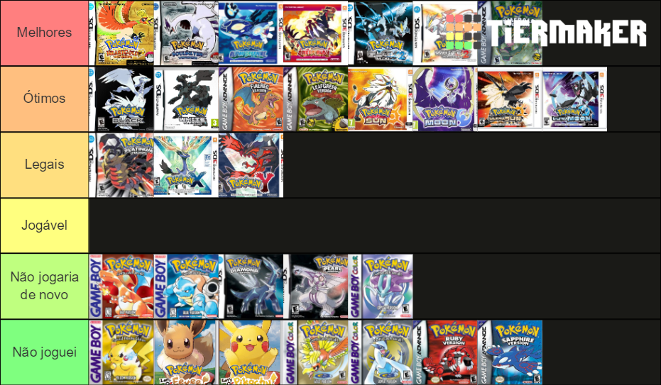 Pokemon Core Series Games Tier List (Community Rankings) - TierMaker