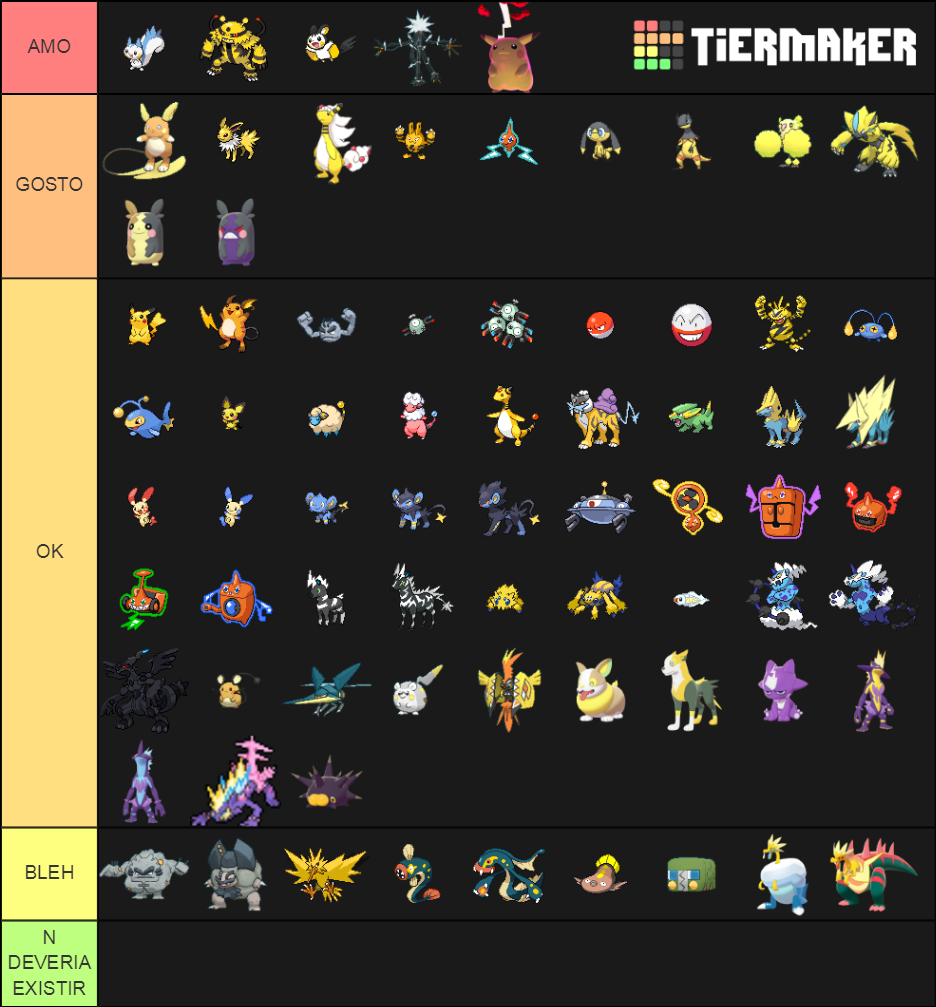 Pokemon Electric Types Tier List (Community Rankings) - TierMaker