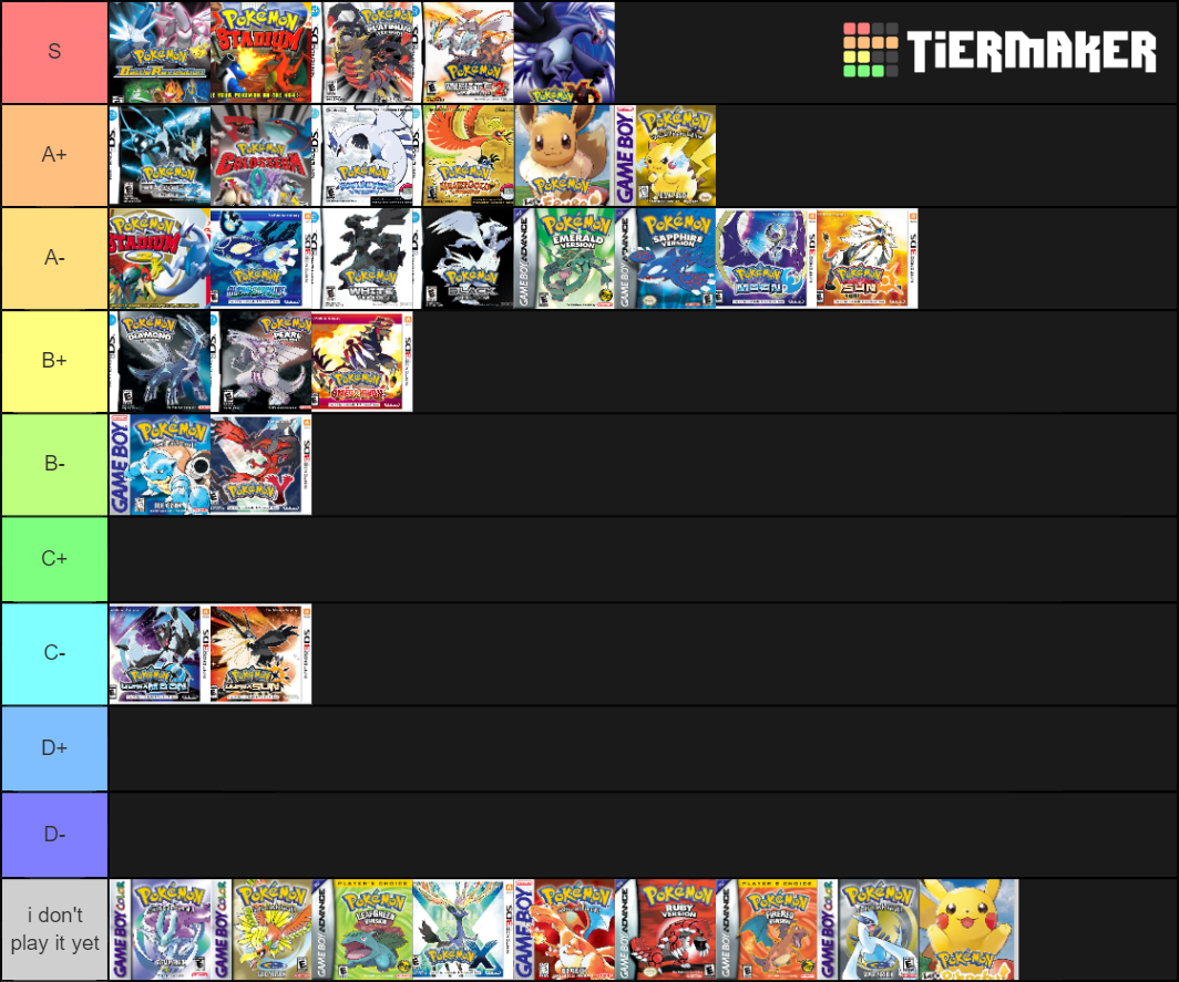 Pokemon Games Tier List (Community Rankings) - TierMaker
