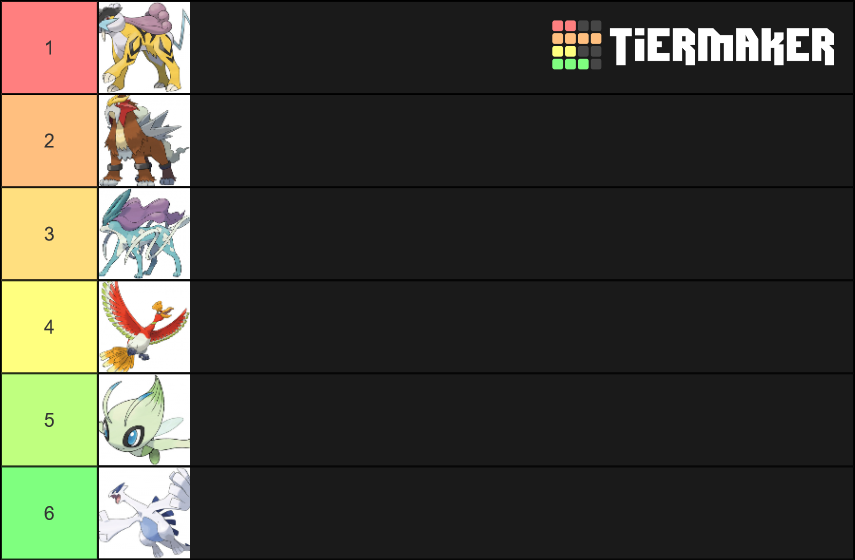 Pokemon Gen 2 Legendaries & Mythicals Tier List (Community Rankings) - TierMaker