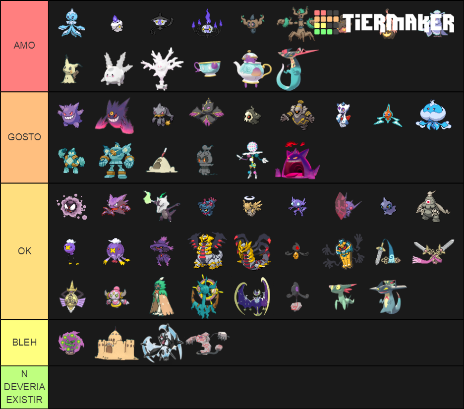 Pokemon Ghost Types Tier List (Community Rankings) - TierMaker