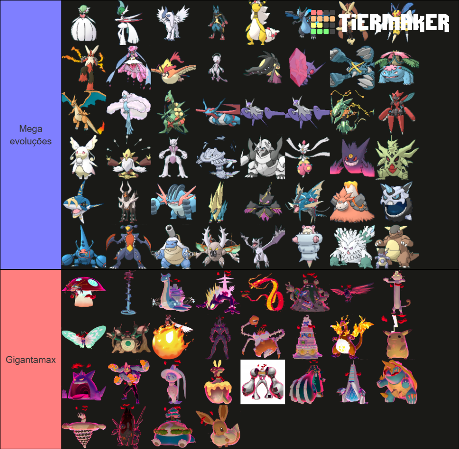 🇹🇷Pokemon Mega Evolutions And Gigantamax Forms🇹🇷 Tier List (Community ...