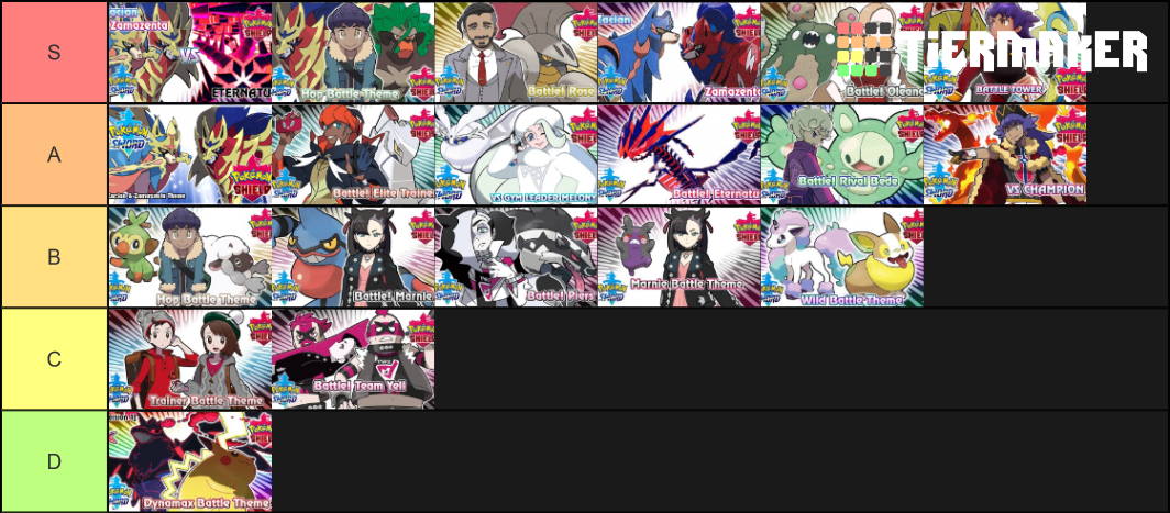 Pokemon SwSh Music Updated Tier List (Community Rankings) - TierMaker