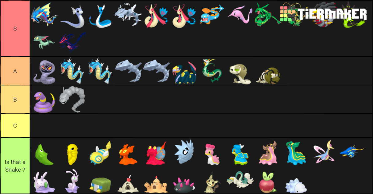 Pokémon snakes Tier List (Community Rankings) - TierMaker