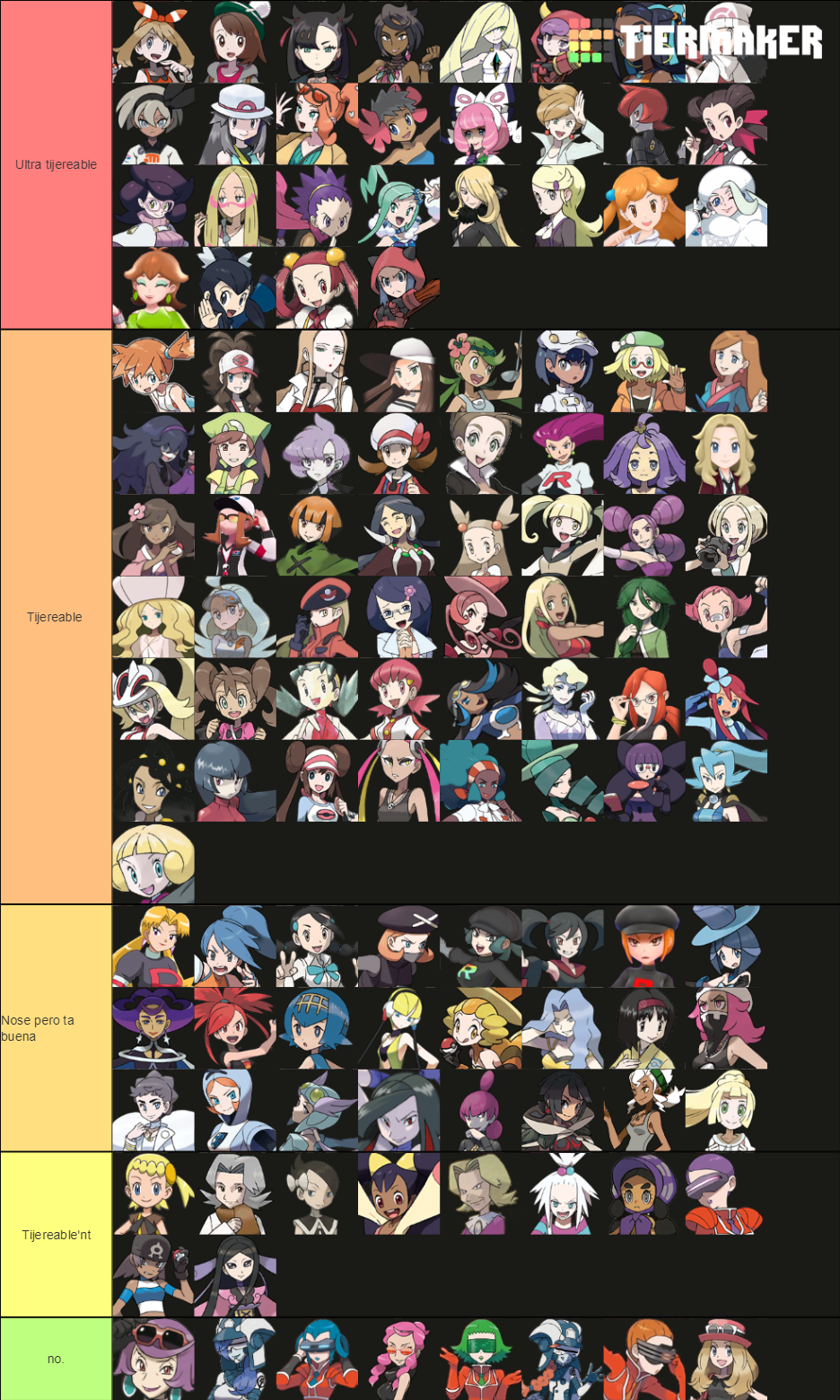 Pokémon Waifu (SwSh+Popular trainers included) Tier List (Community ...