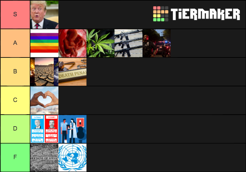 Political Issues Tier List (Community Rankings) - TierMaker