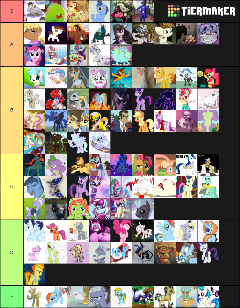 Pony Tierlist Tier List (Community Rankings) - TierMaker
