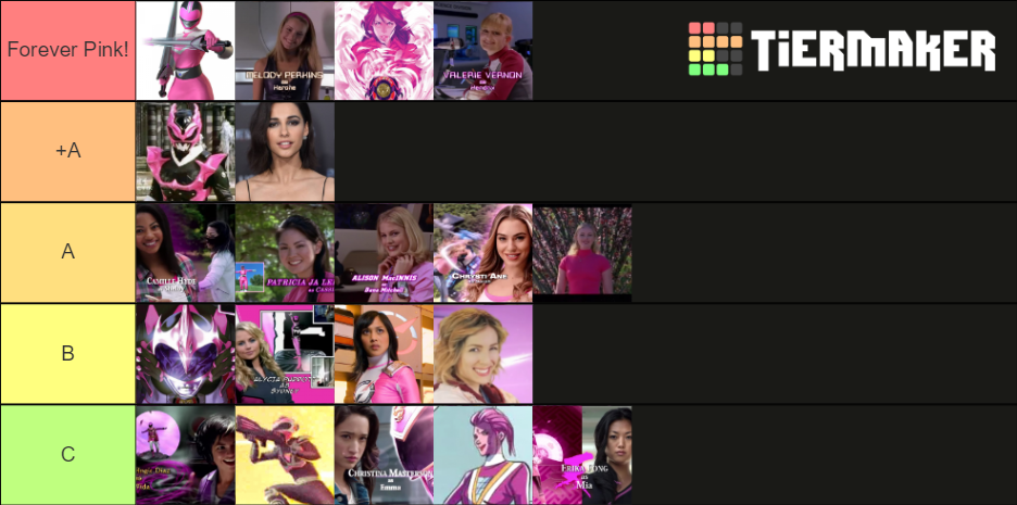 Power Rangers All Pink Rangers Tier List (Community Rankings) - TierMaker