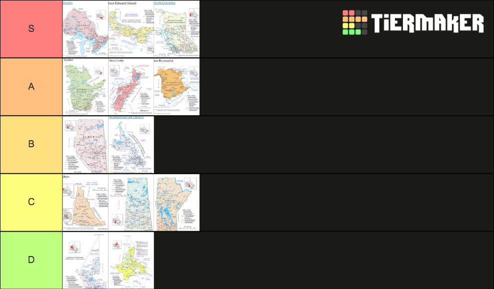 Provinces of Canada Tier List (Community Rankings) - TierMaker