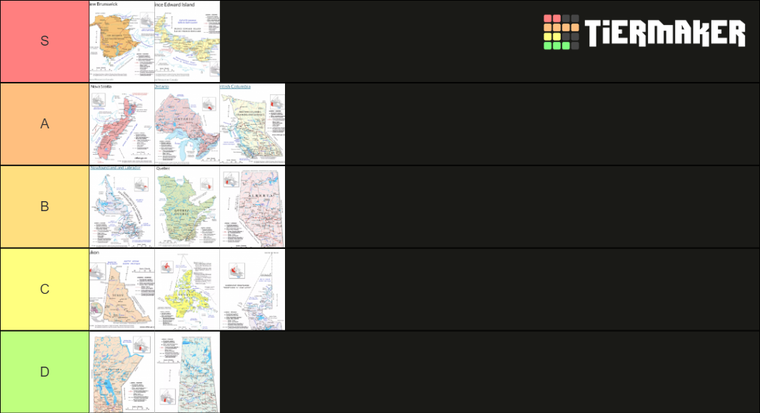 Provinces of Canada Tier List (Community Rankings) - TierMaker