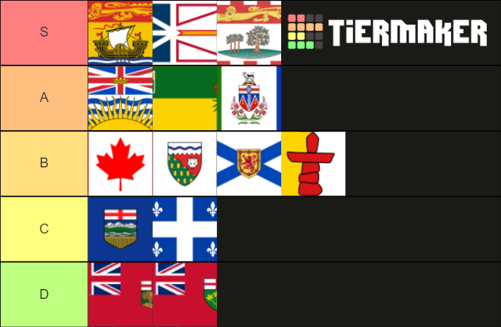 provincial and territorial flags Tier List (Community Rankings) - TierMaker