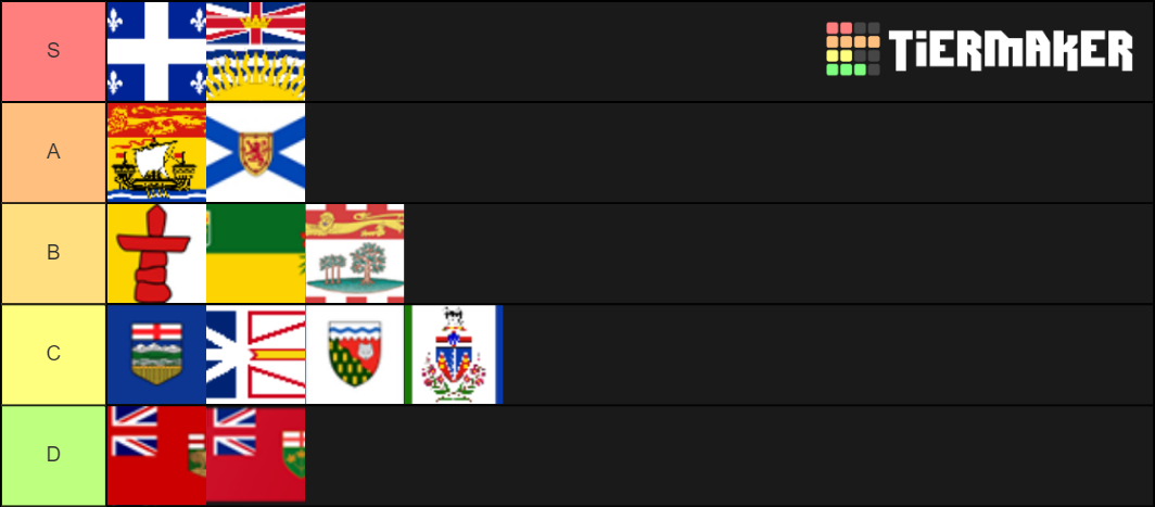 Provincial Flags of Canada Tier List (Community Rankings) - TierMaker