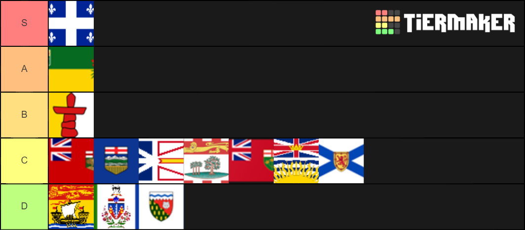 Provincial Flags of Canada Tier List (Community Rankings) - TierMaker